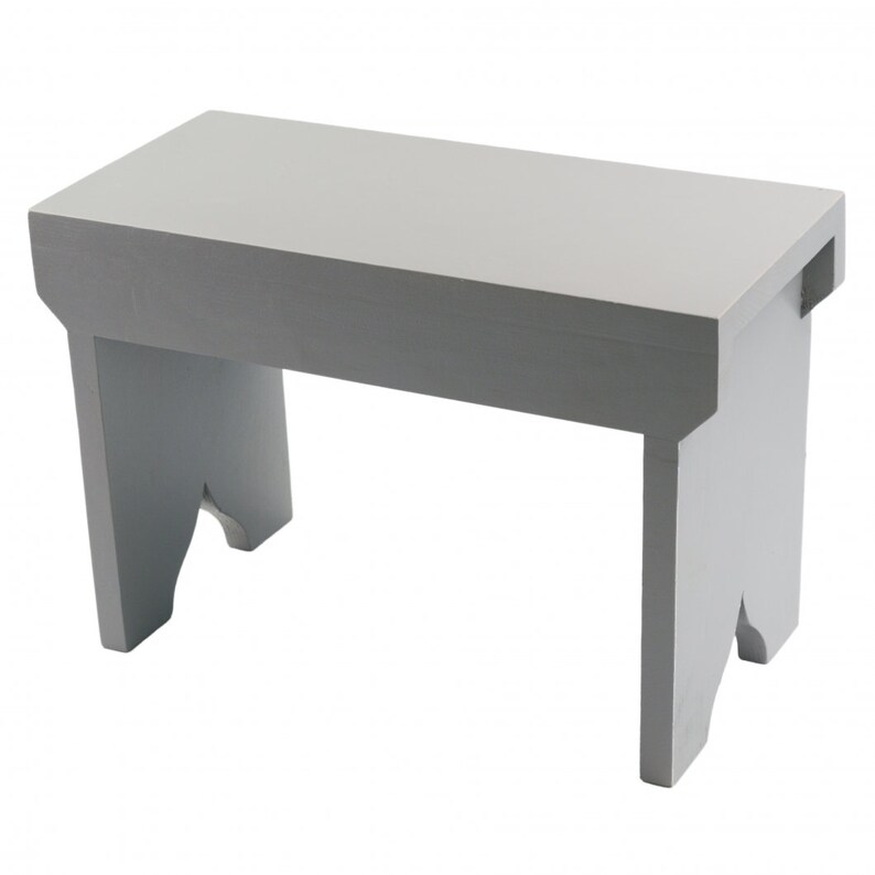 Small Wooden Stool Rustic Shabby Chic Rectangle Grey - Etsy UK