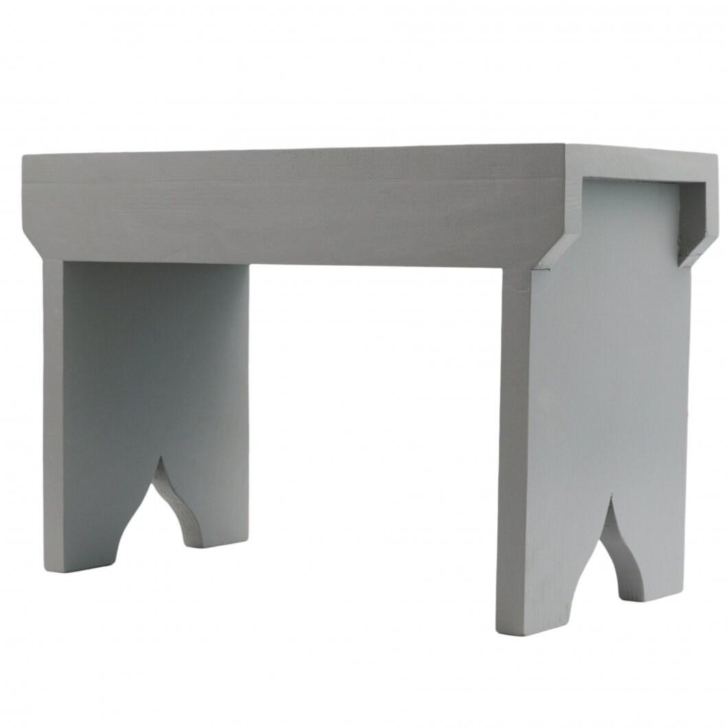 Small Wooden Stool Rustic Shabby Chic Rectangle Grey - Etsy UK