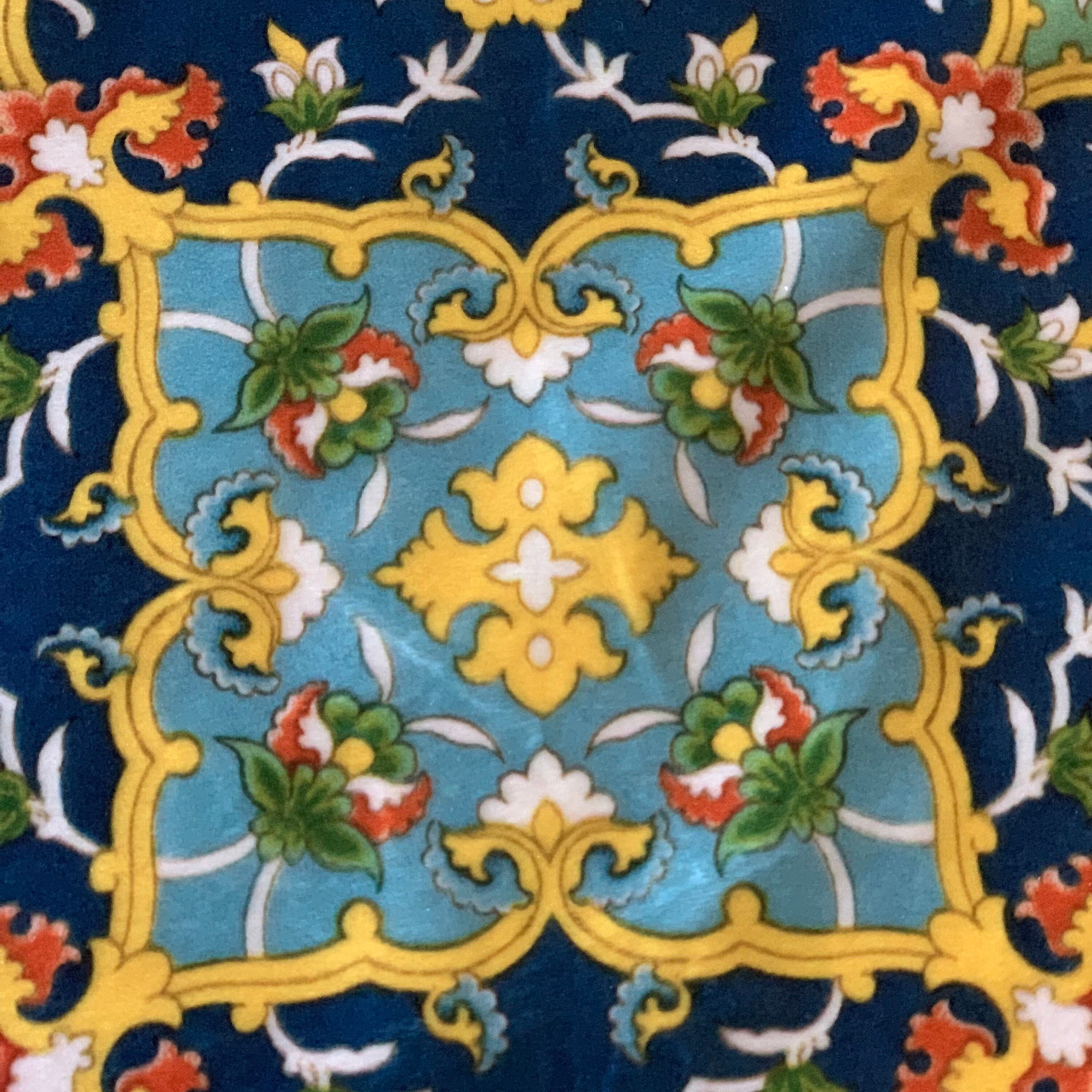 Moroccan Tile Green Blue Yellow Italian Velvet Digital Print - Etsy