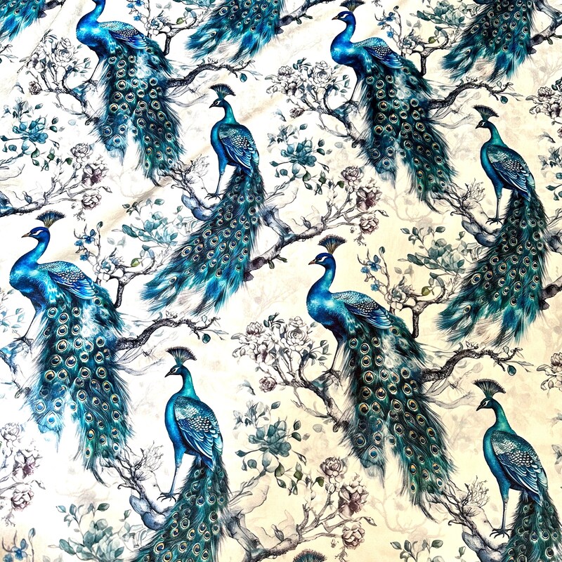 Peacock Upholstery Fabric - Etsy