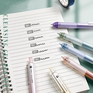 6 Pcs/set Clear Design Gel Pen Set Soft Grasp 0.5mm Ballpoint Pen ...