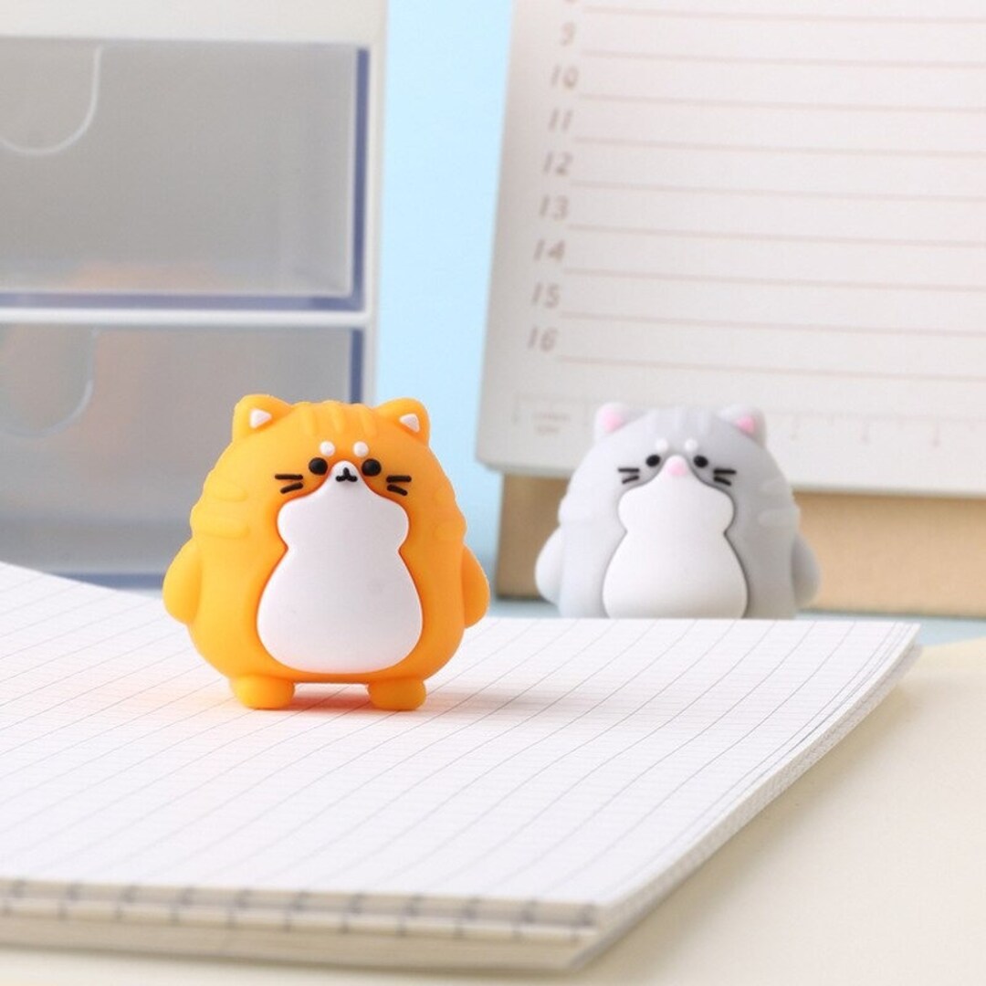 Kawaii Novely Cartoon Chunky Cat Pencil Sharpener Student Sharpener ...