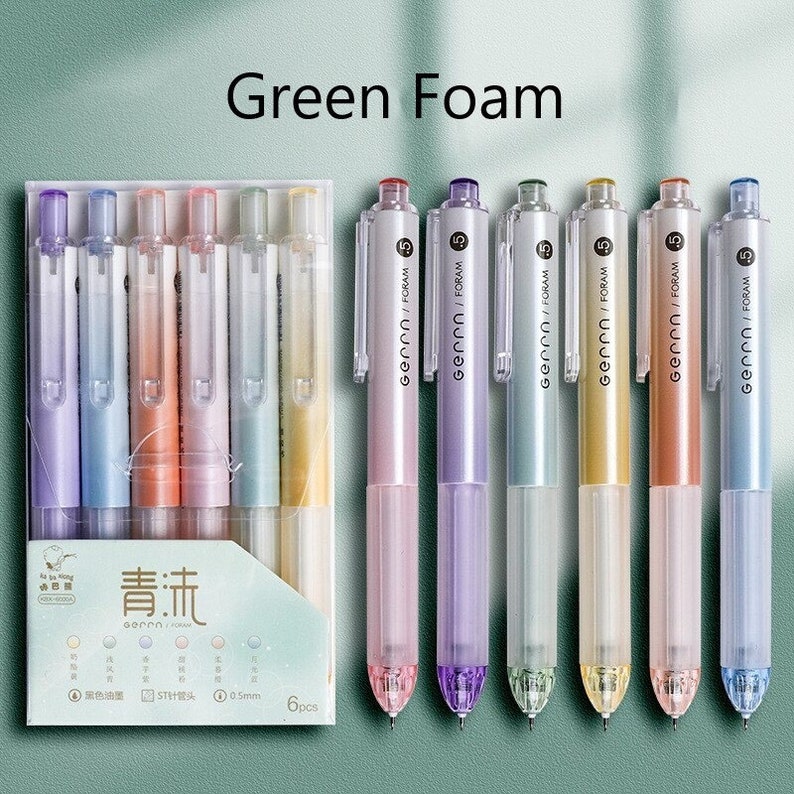 6 Pcs/set Clear Design Gel Pen Set Soft Grasp 0.5mm - Etsy