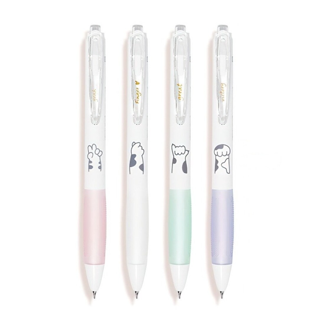 4 Pcs/ Lot Cute Sign Cat Paw Gel Pen Soft Holding 0.5mm Ballpoint Pens ...