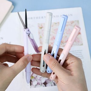 Mini Folding Scissor Pen Cutter, Portable Size Safe Ceramic Pencutter ...