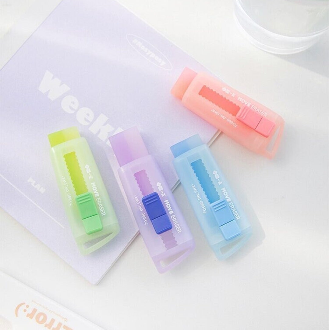 Push & Pull Retractable Eraser, Jelly Color Professional Drawing ...