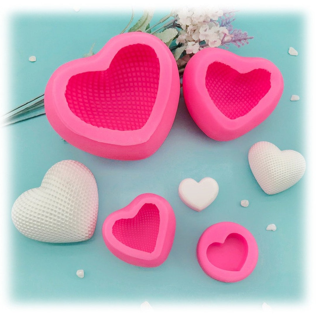 Grid Pattern Love Mold, Heart Mold DIY Candel Mold, Soap Mold, Resin ...
