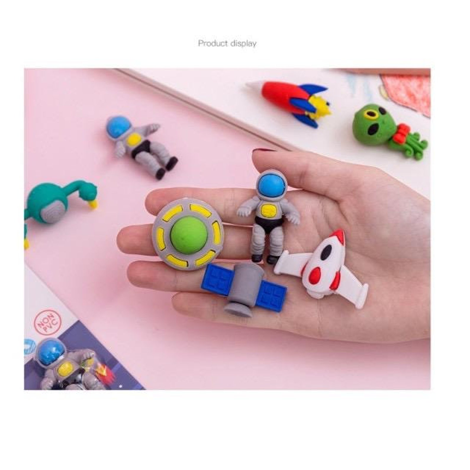 4 Pcs/Pack Outer Space Eraser Set Non-PVC Mini Rocket | Etsy