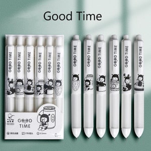 6 Pcs/set Clear Design Gel Pen Set Soft Grasp 0.5mm Ballpoint Pen ...