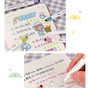 6 Pcs/lot Dual Tip Stamp Marker Pens Set Multi Color Line - Etsy