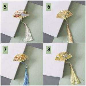 Special Chinese Style Metal Fan Shape Bookmark With A Tassel - Etsy