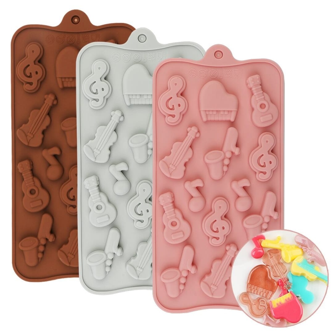 Musical Instruments Silicone Mold Chocolate Mold, Silicone Gummy Mold ...