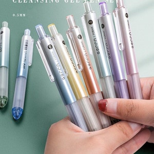 6 Pcs/set Clear Design Gel Pen Set Soft Grasp 0.5mm Ballpoint Pen ...