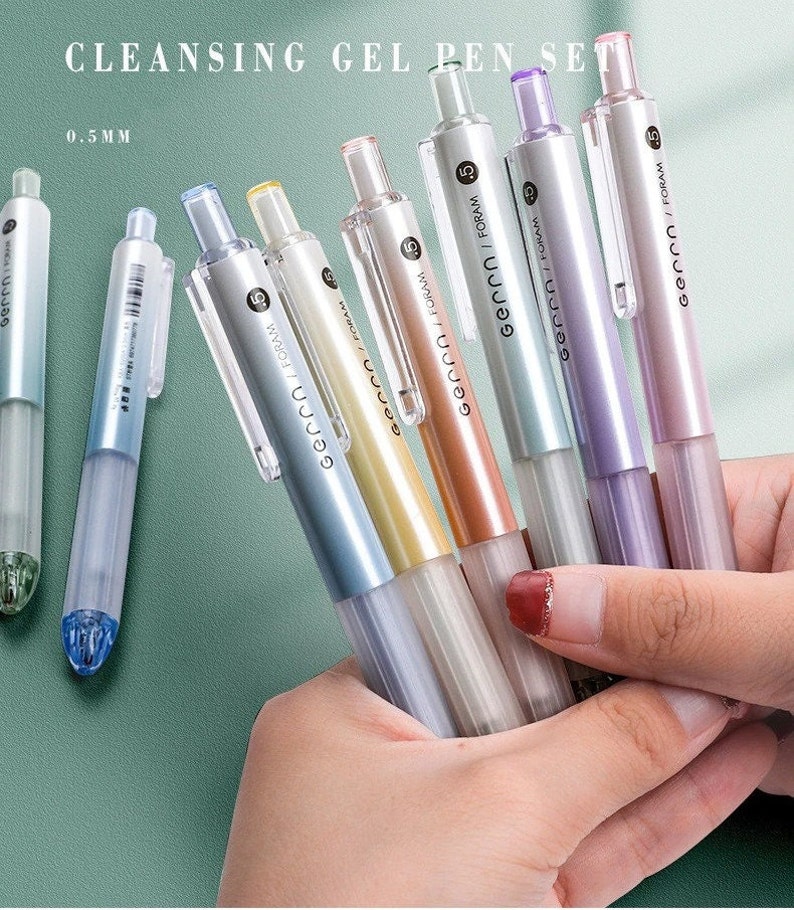 6 Pcs/set Clear Design Gel Pen Set Soft Grasp 0.5mm - Etsy