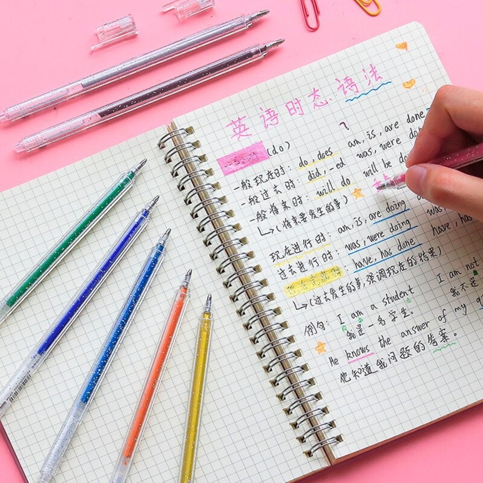 8 Pcs/lot Bling Glitter Metallic Color Highlighter Marker Pens - Etsy