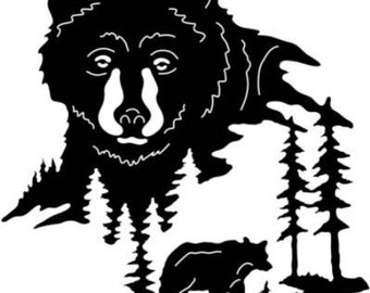 Bear Scene Svg | Etsy