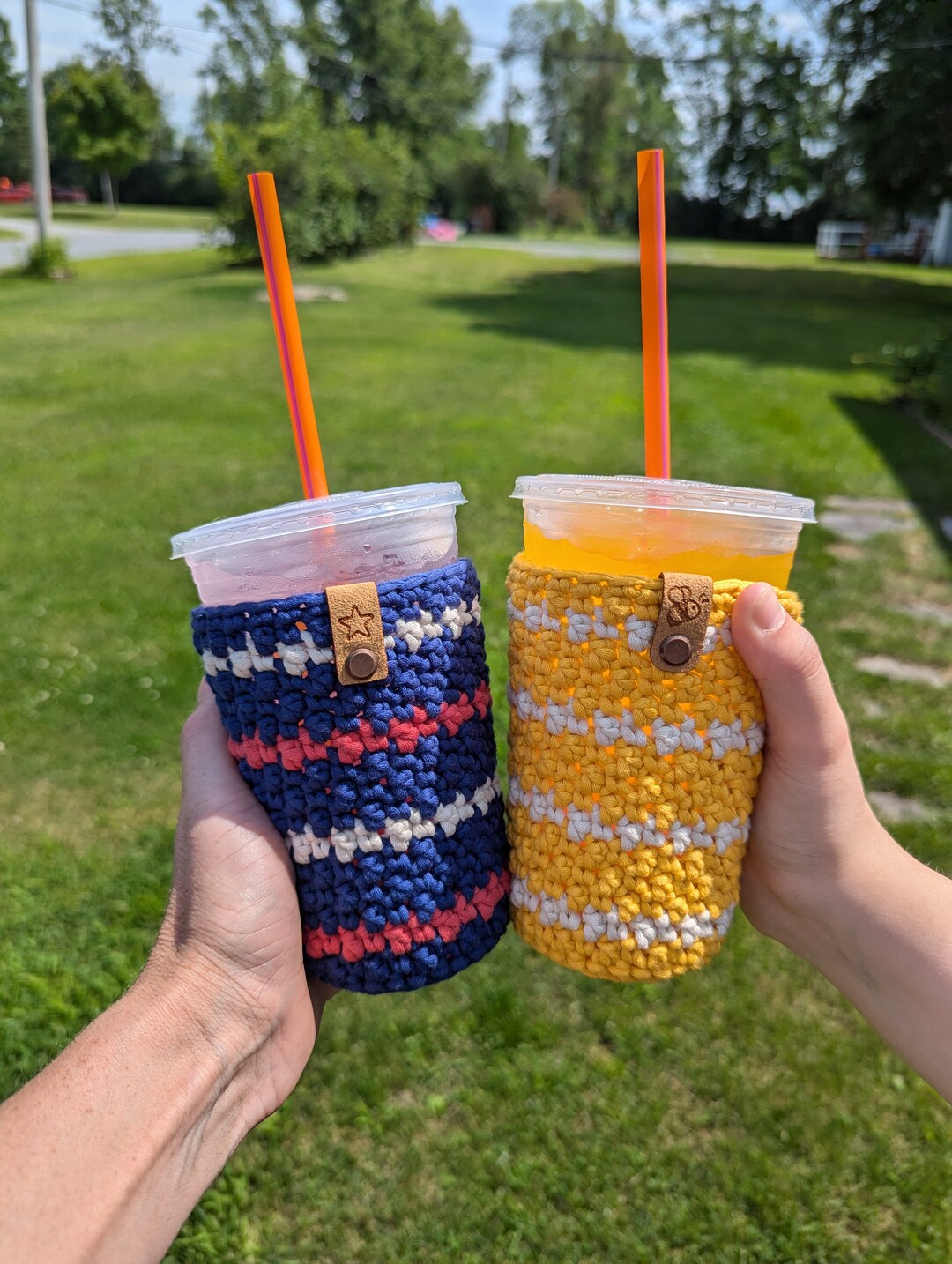 Summer Stripes Cold Beverage Cozy - Etsy