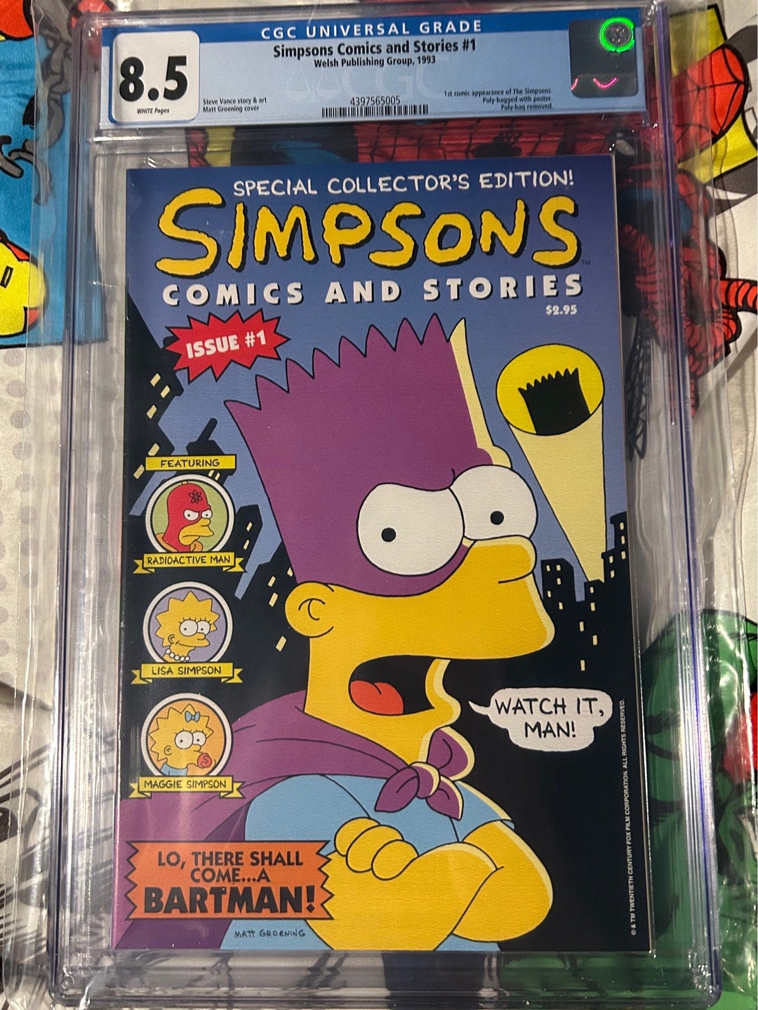 CGC 8.5 Simpsons Comics and Stories #1! First Comic Appearance of the ...