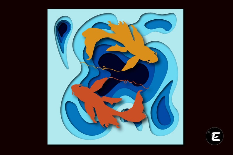 Koi Fish Svg/koi Fish Multilayer Svg/layer Svg/laser Cut Files/clipart ...