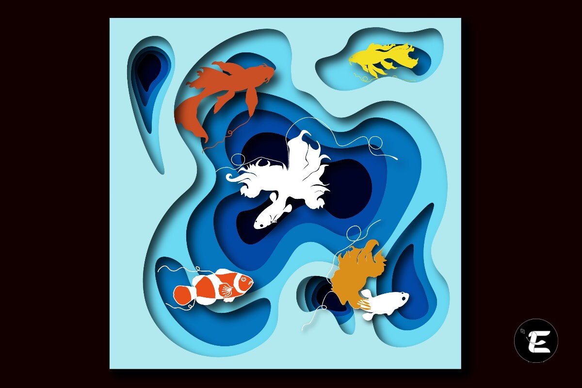 Koi Fish Svg/koi Fish Multilayer Svg/layer Svg/laser Cut - Etsy