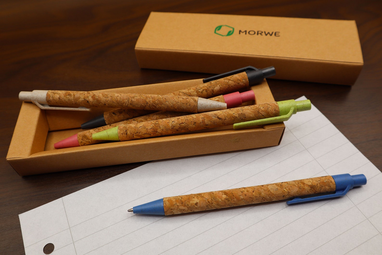 Sustainable ballpoint pens made of cork and wheat straw Set | Etsy