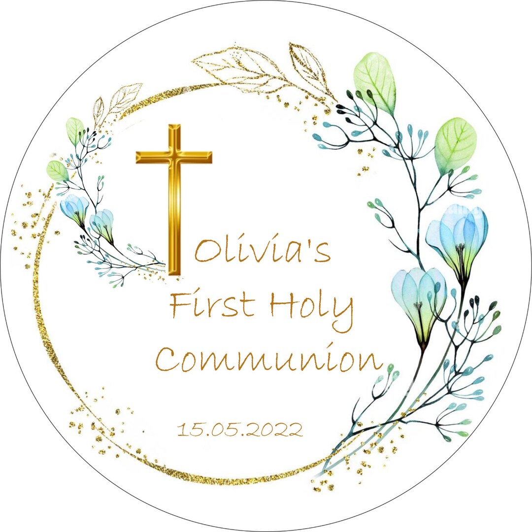 Holy Communion Photo Edible Icing Cake Topper Round7.5" Pierwsza ...