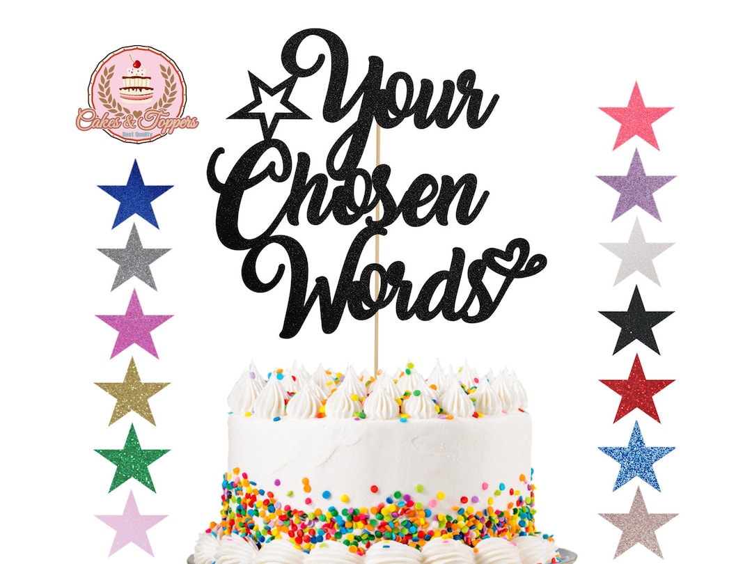 Personalised Glitter Cake Topper Any Word Customised Name - Etsy