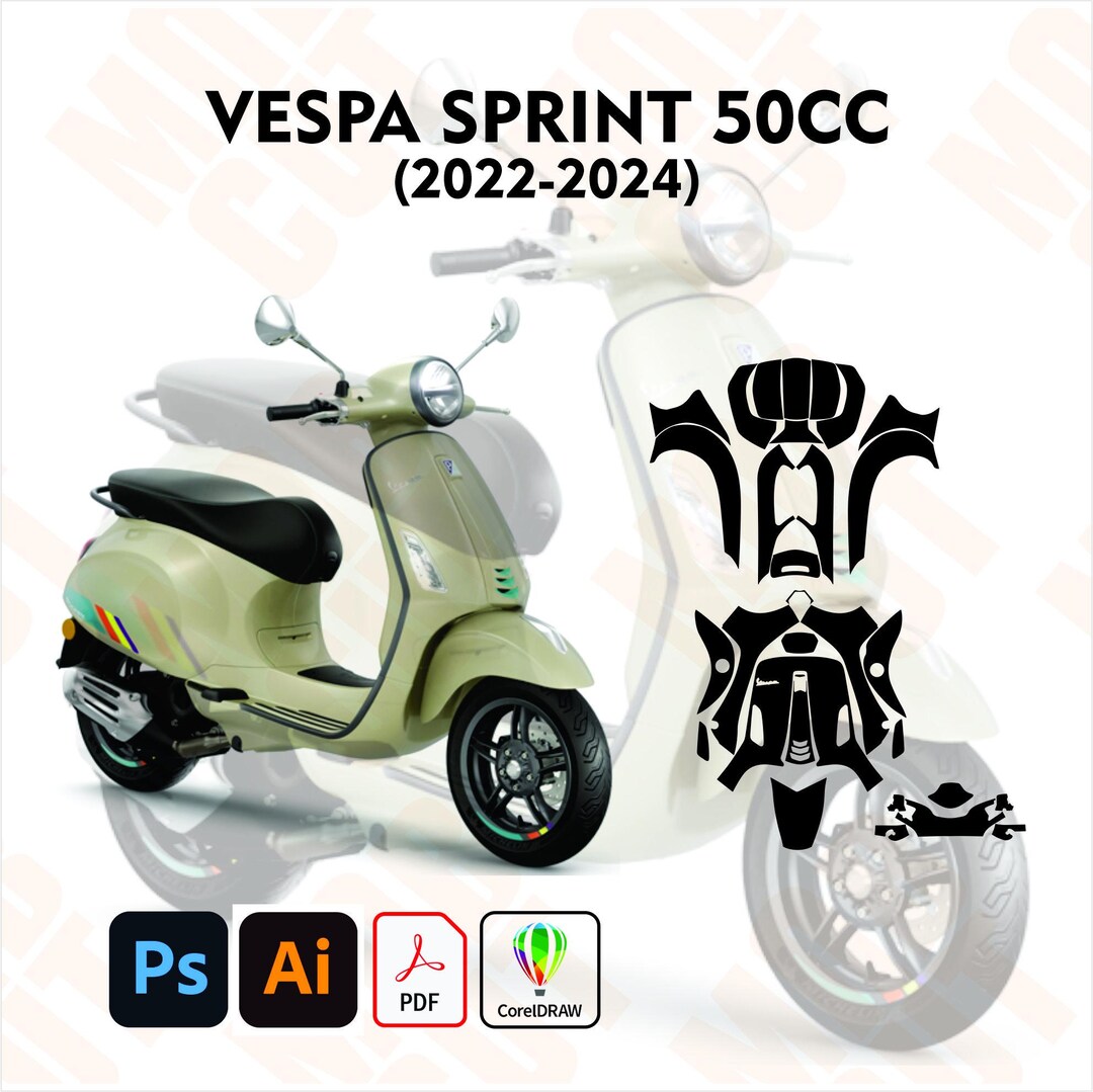 VESPA Sprint 50cc (2022-2024) PPF and Wrap Template Vector Cut File - Etsy
