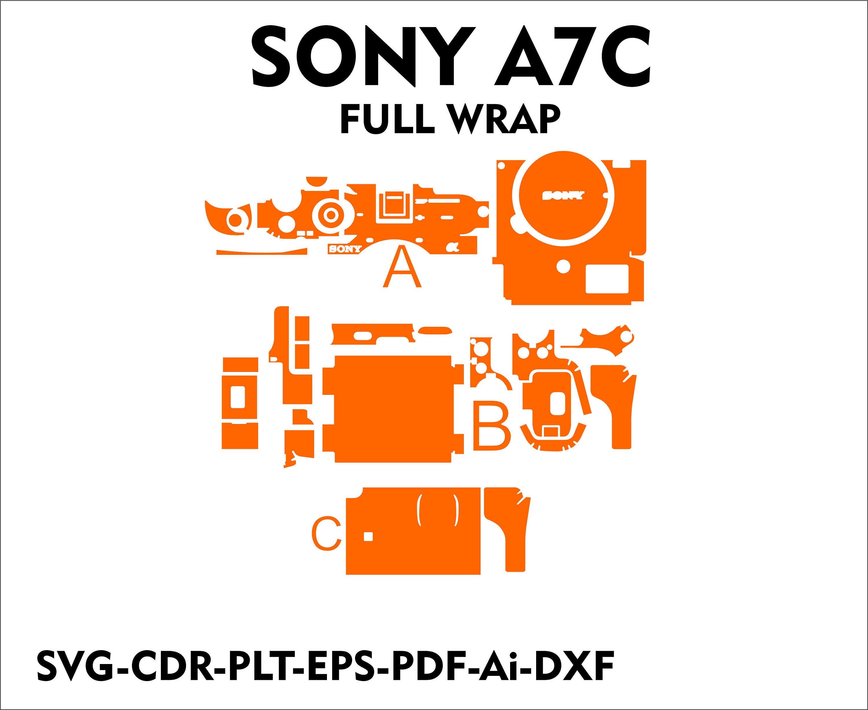 Sony Alpha A7c Skin Template Vector - Etsy