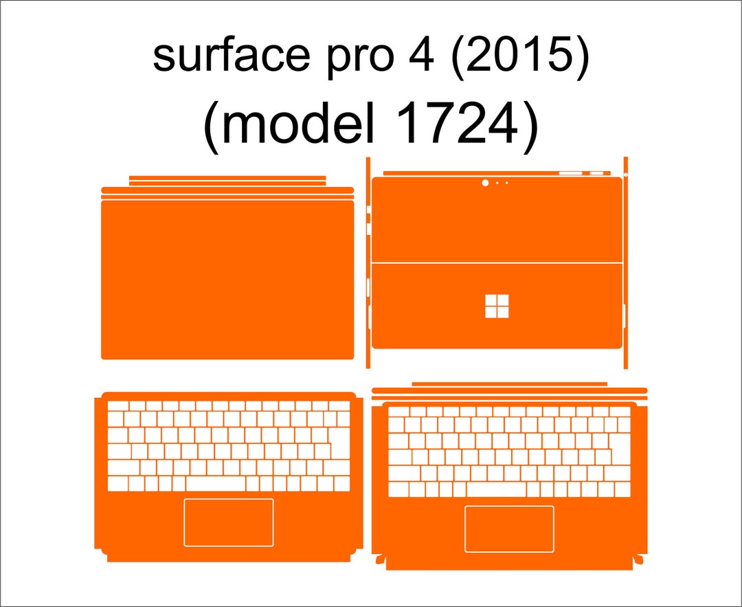 Surface Pro 4 (2015) Skin Cover Svg Cut Template Vector, , Silhouette ...