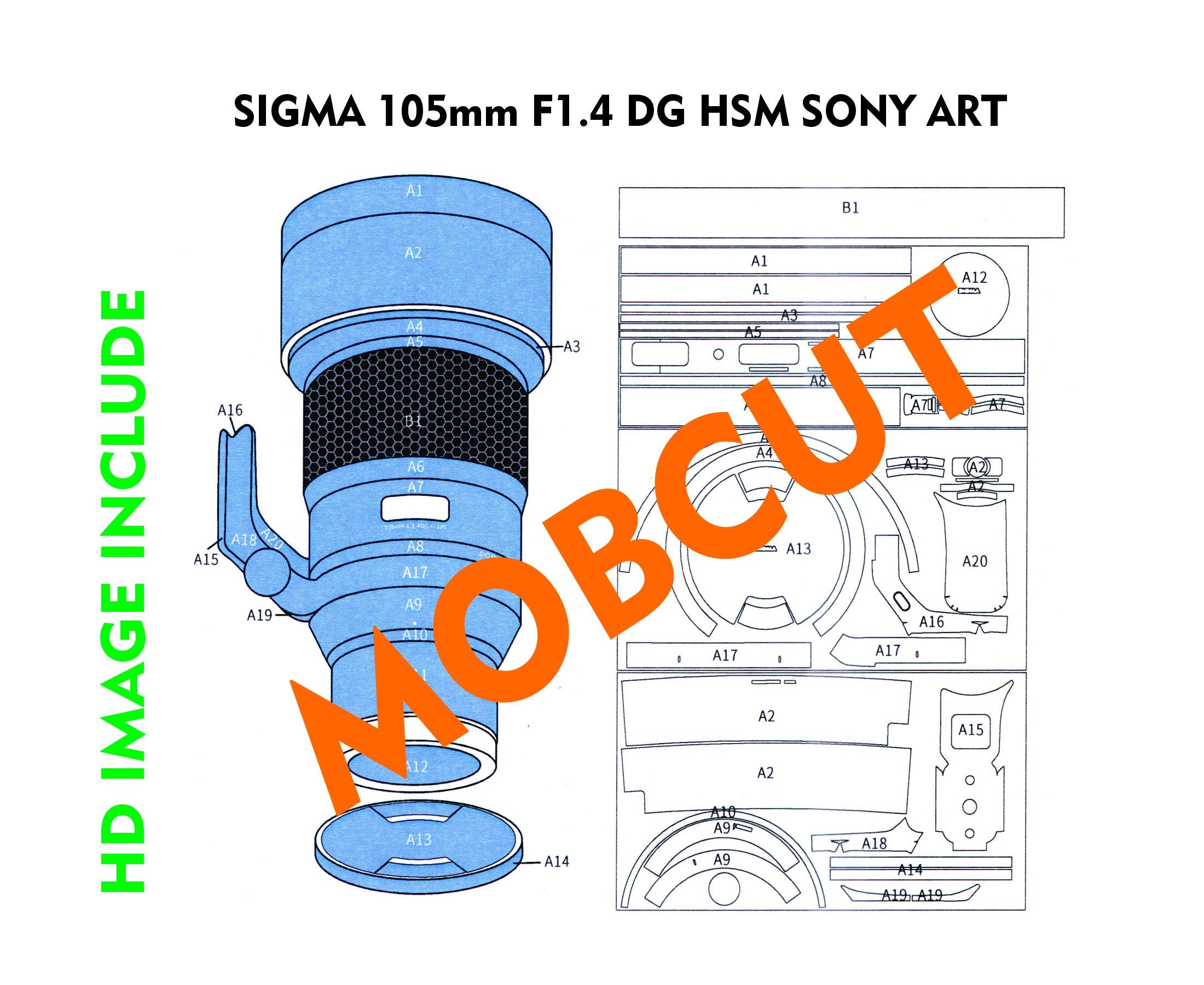 Sigma 105mm F1.4 DG HSM Sony Art Skin Cut File Skin Vector Template - Etsy