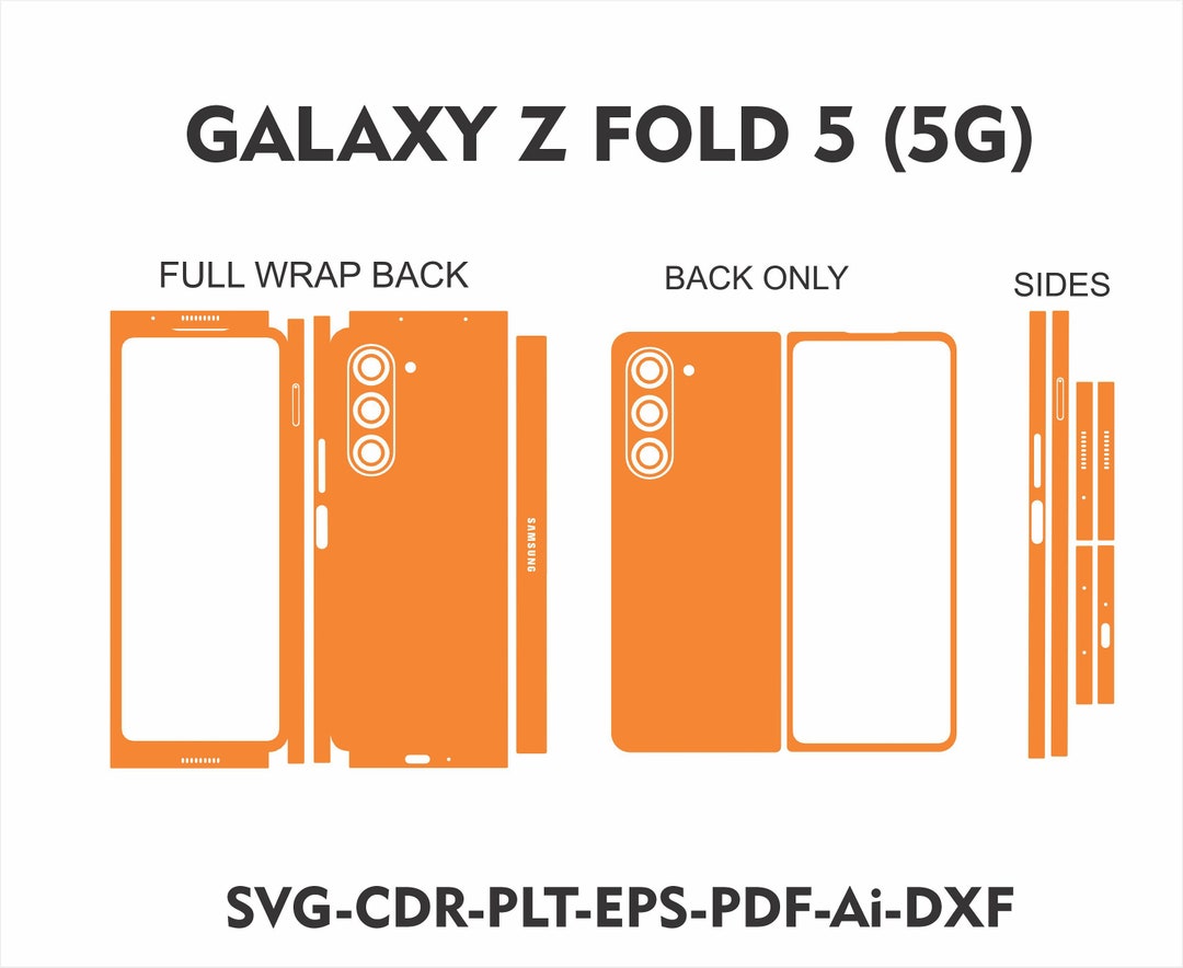 Galaxy Z Fold 5 5g Skin Template Vector File Skin Die Cut - Etsy