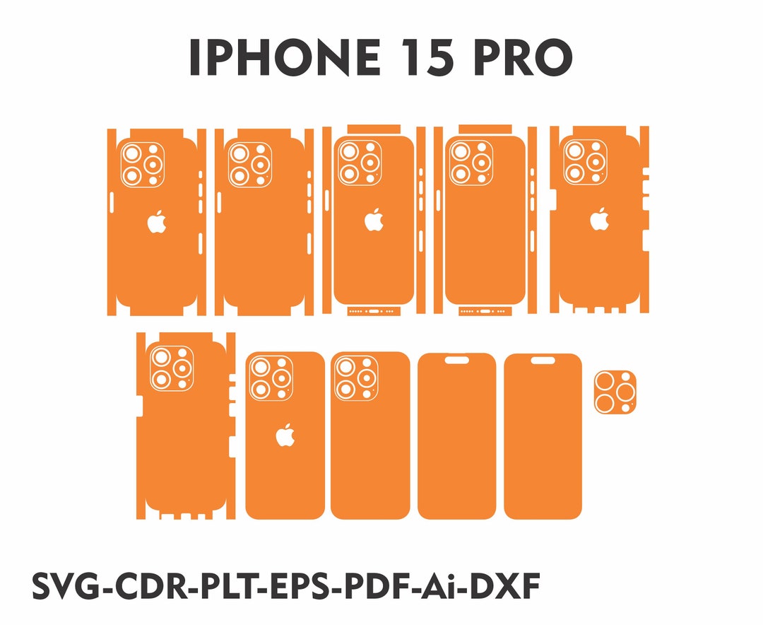 IPhone 15 Pro Skin Template Vector File Skin Die Cut - Etsy