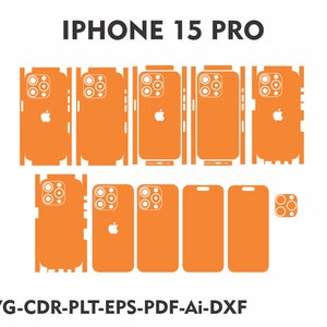 IPhone 15 Pro Skin Template Vector File Skin Die Cut - Etsy
