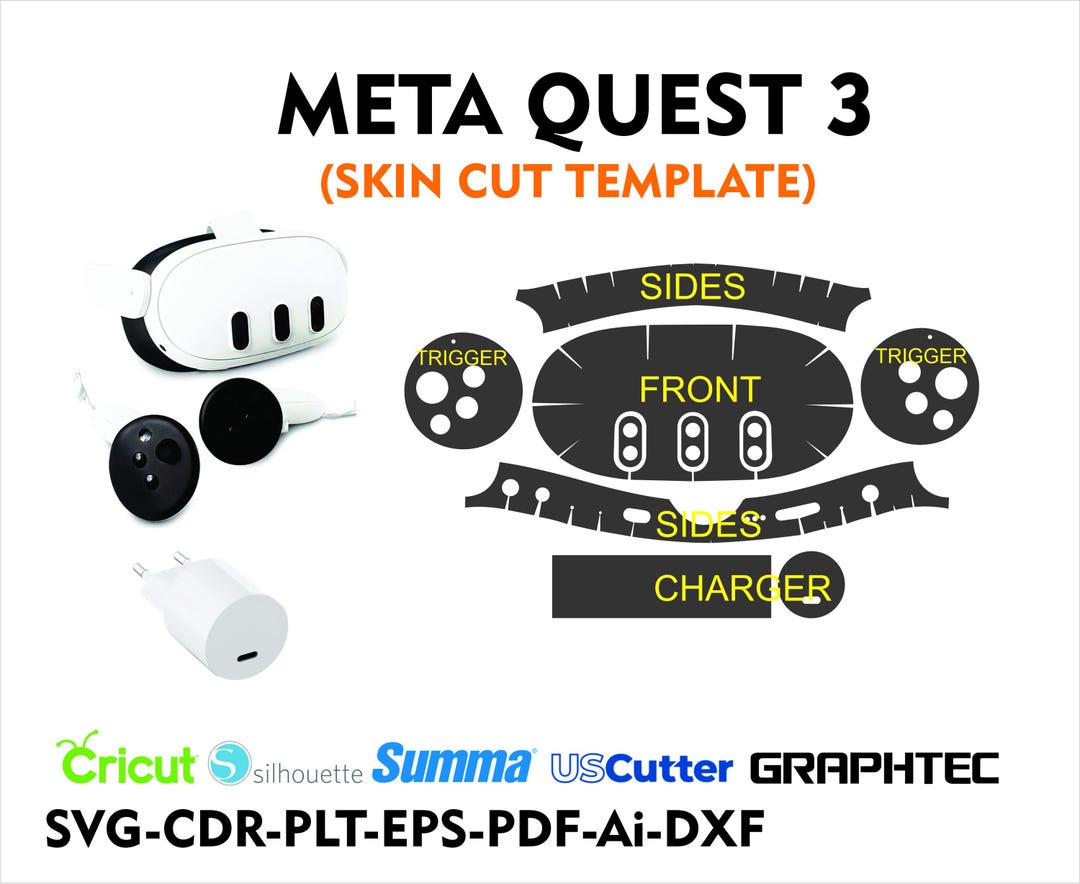 Meta Quest 3 Skin Cut File Skin Vector Template - Etsy