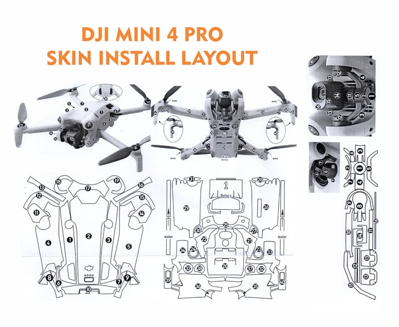 Dji Mini 4 Pro Skin Template Vector File Templete Skin Die Cut - Etsy
