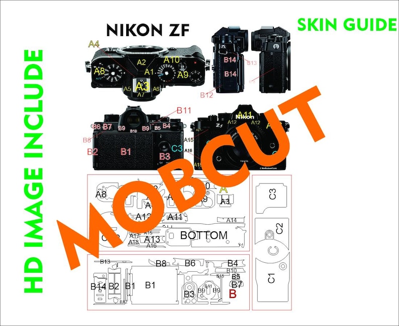 NIKON ZF Ready Skin Cut File Skin Vector Template - Etsy