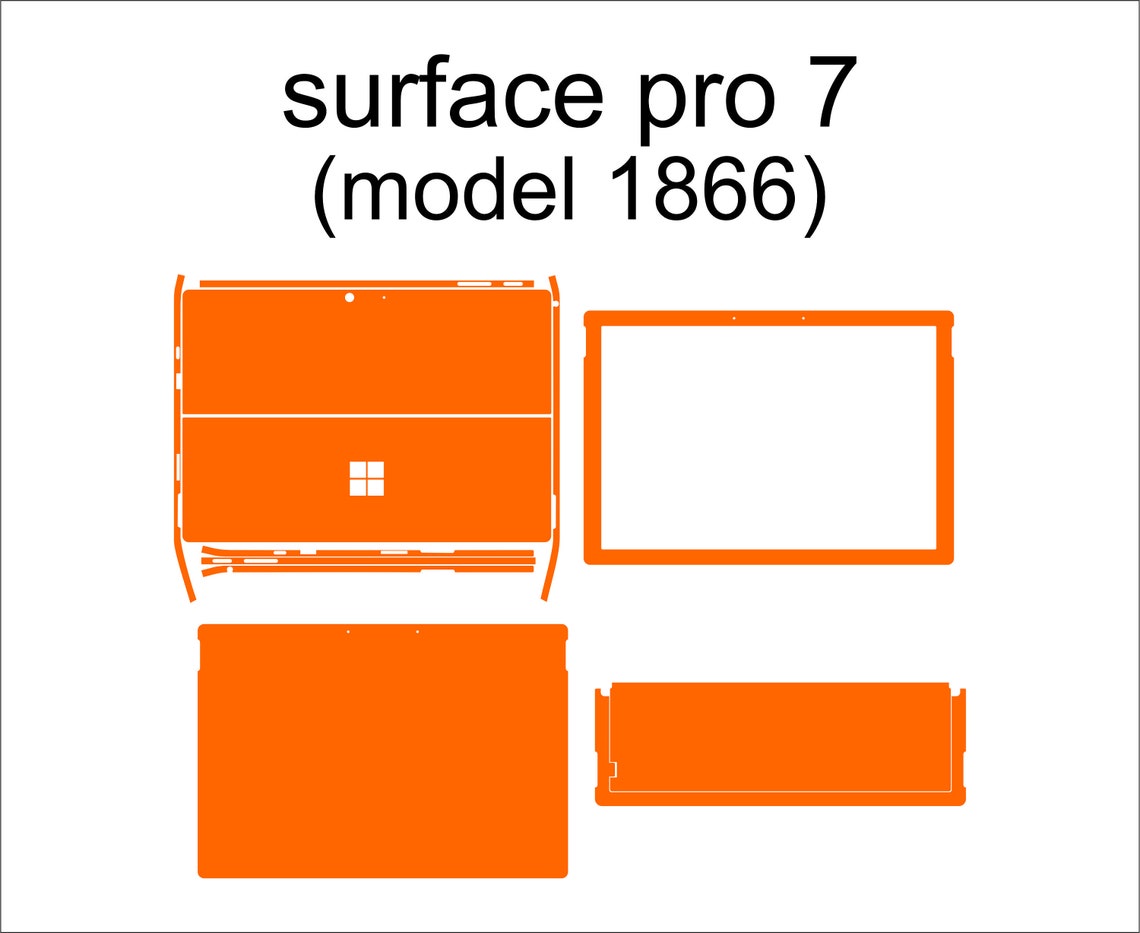 Surface Pro7 Skin Cover Svg Cut Template Vector Silhouette | Etsy