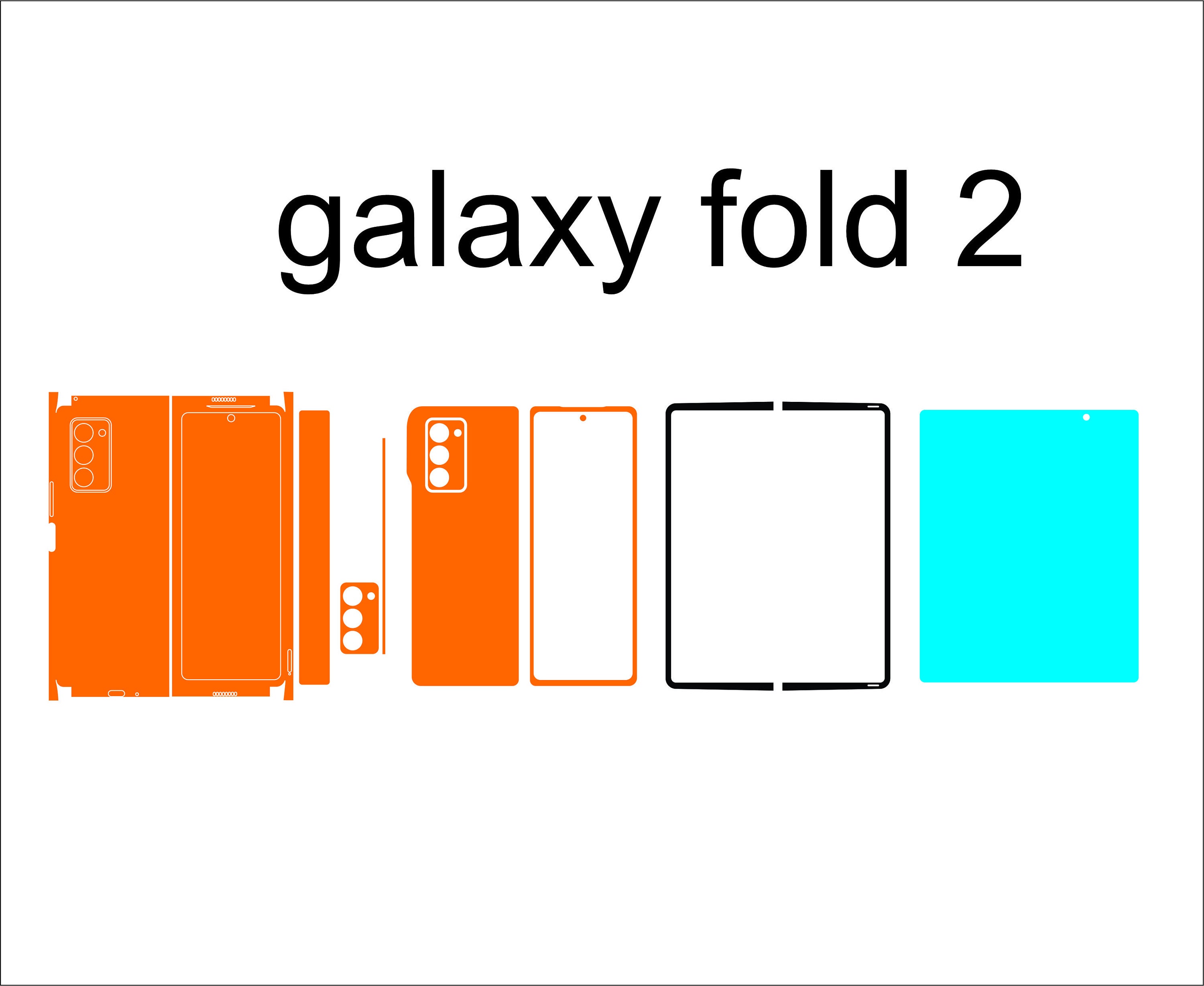 Samsung Galaxy Fold 2 Skin Cut Template Vector Svg Cut File | Etsy