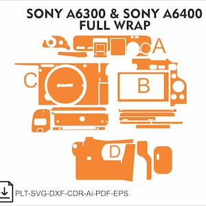 Sony A6300 and A6400 Skin Template Vector File - Etsy