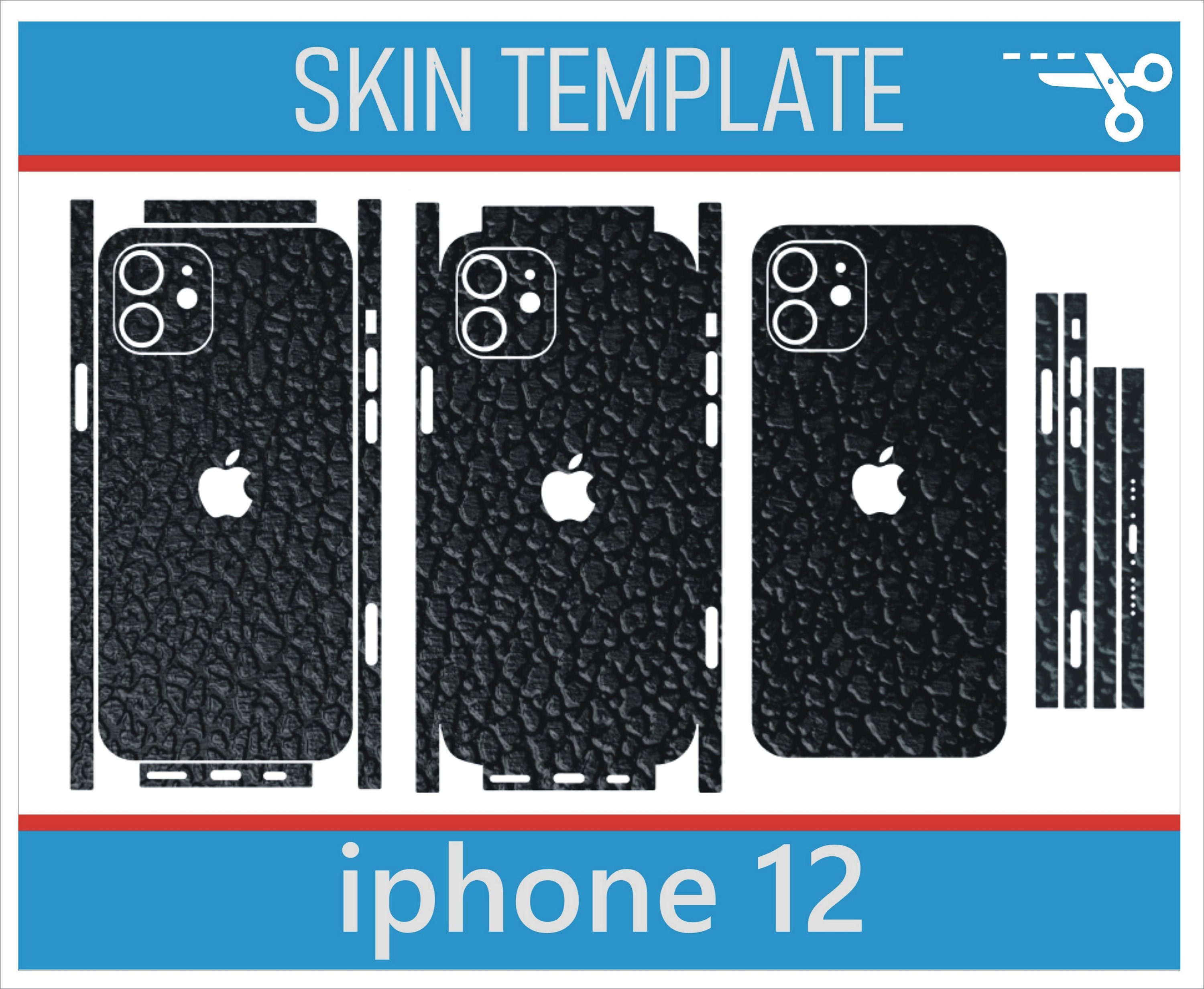 IPhone 12 Skin Template 4 Type Cutting File - Etsy