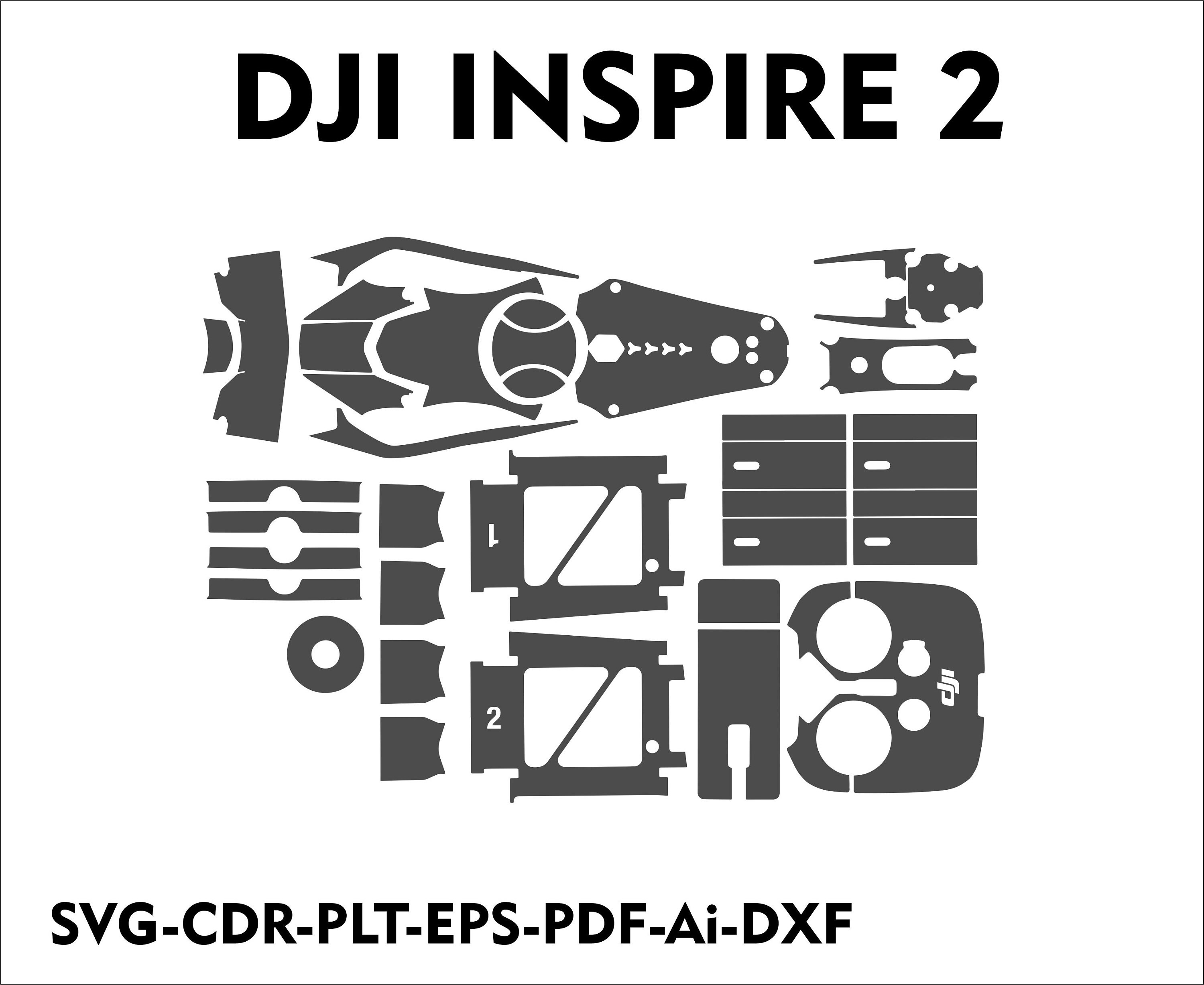 Dji Inspire 2 Skin Template Vector File Skin Layout Skin Die Cut - Etsy