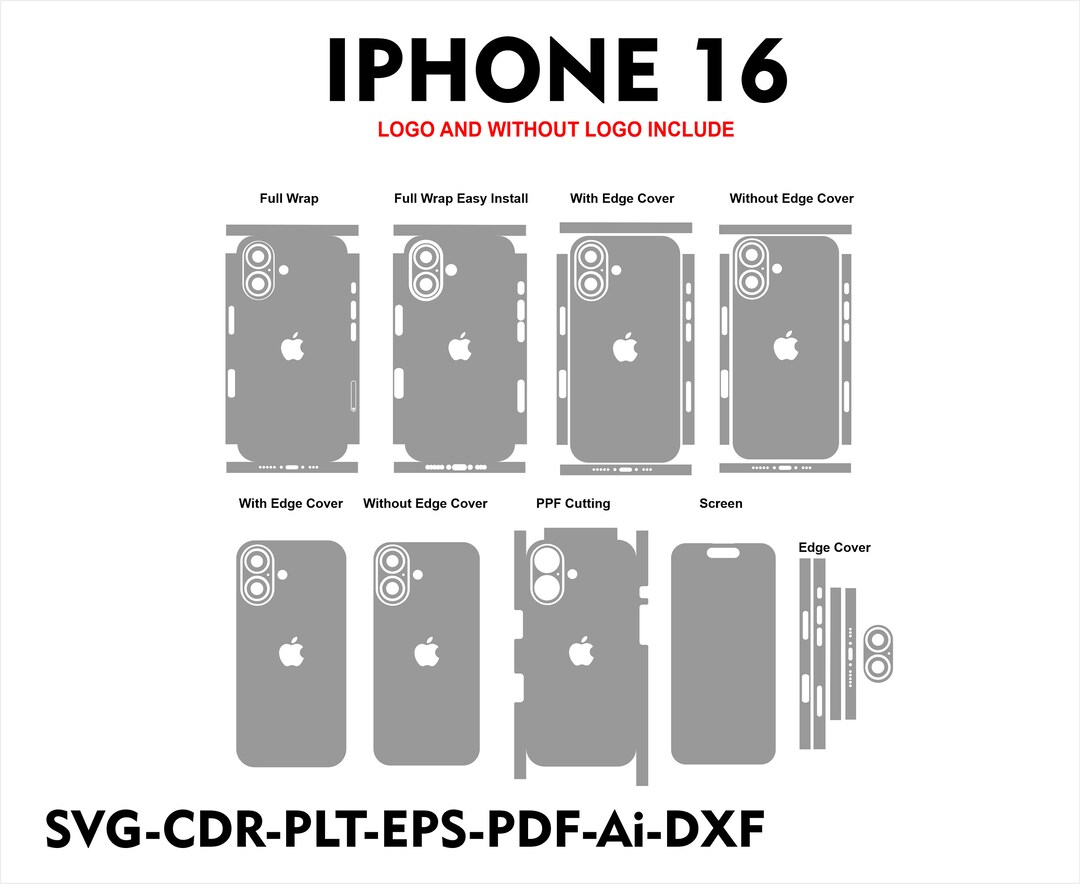 IPhone 16 Skin Vector Skin Template File Skin Die Cuts - Etsy