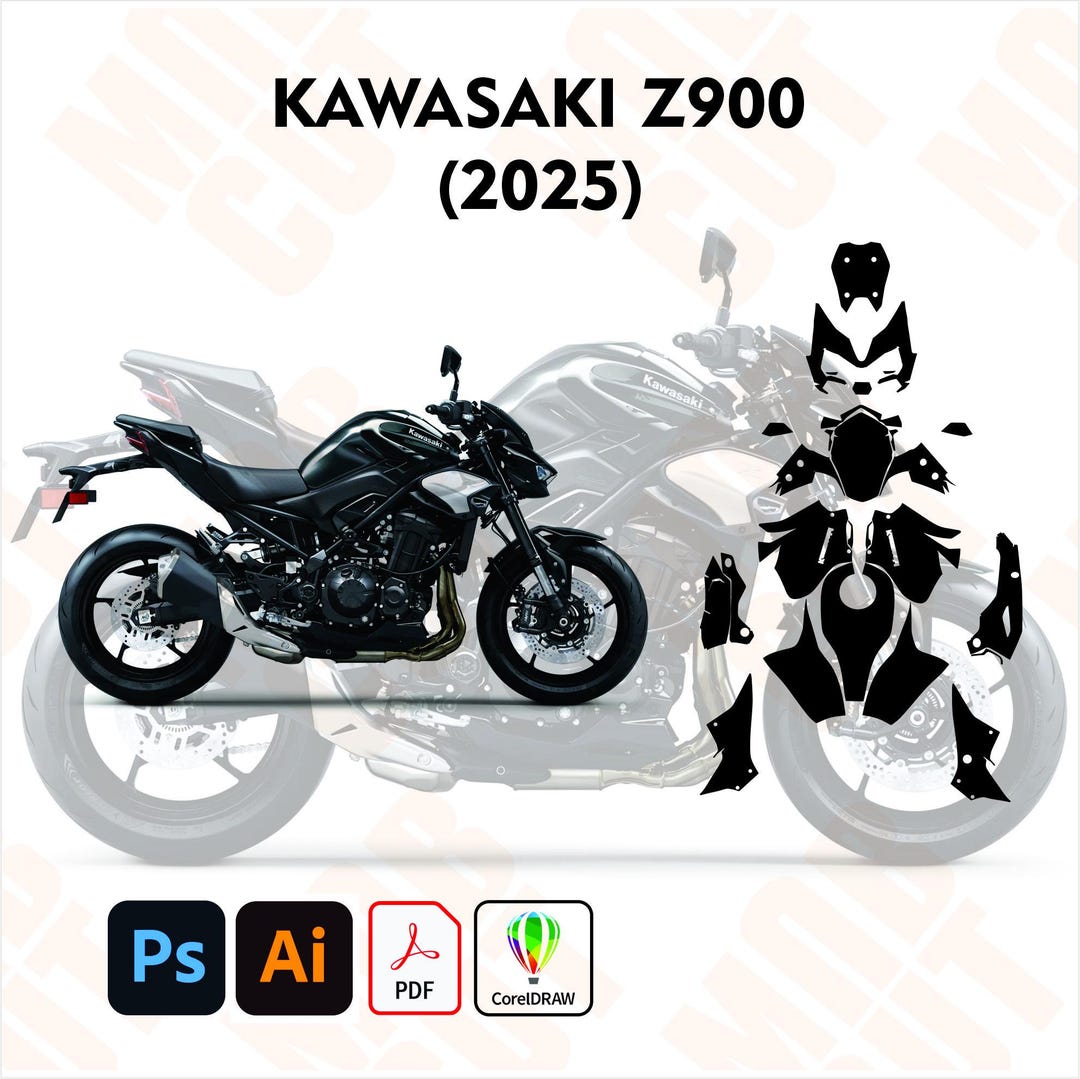KAWASAKI Z900 (2025) PPF and Wrap Template Vector Cut File - Etsy