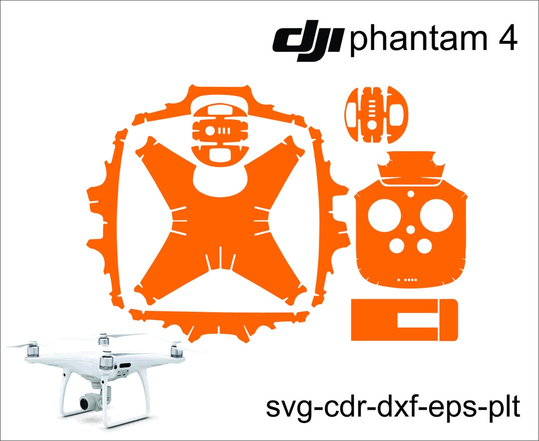Dji Phantam 4 Skin Cover Svg Cut Template Vector, , Silhouette, Vector ...