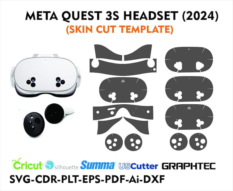 Meta Quest 3S Headset Skin Cut File Skin Vector Template - Etsy