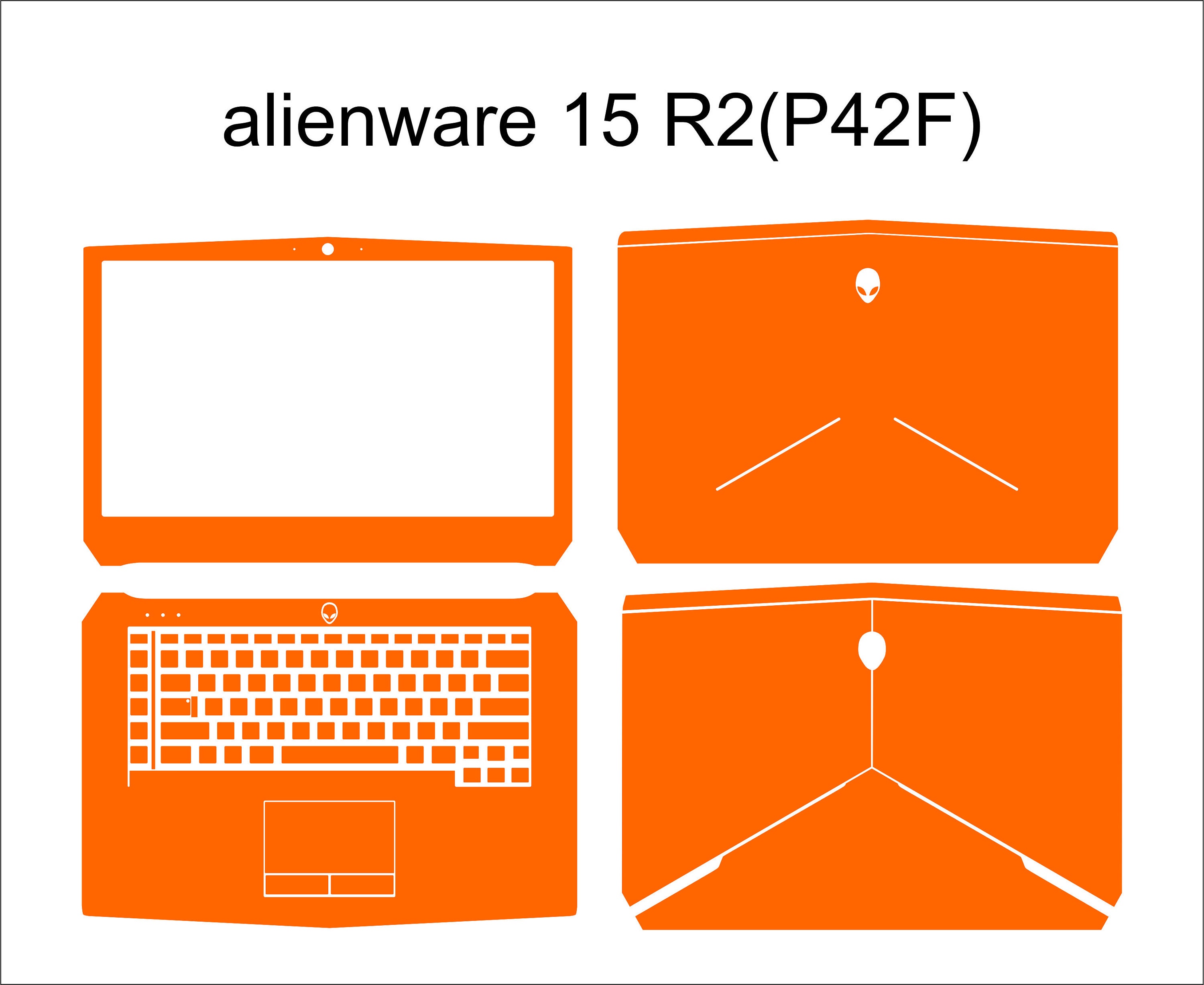 Alienware 15 R2 p42f Skin Cover Svg Cut Template Vector, , Silhouette ...