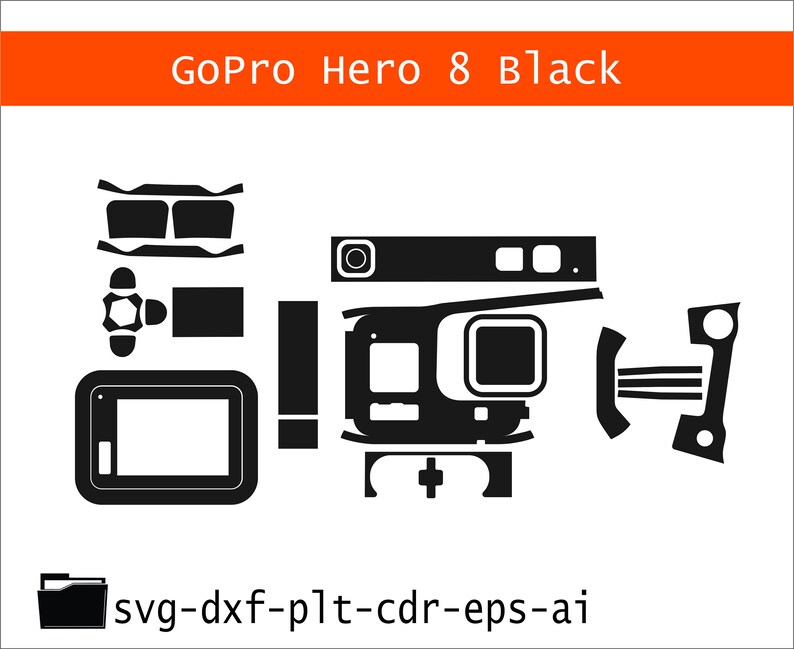 Gopro Hero 8 Black Skin Template Vector File - Etsy