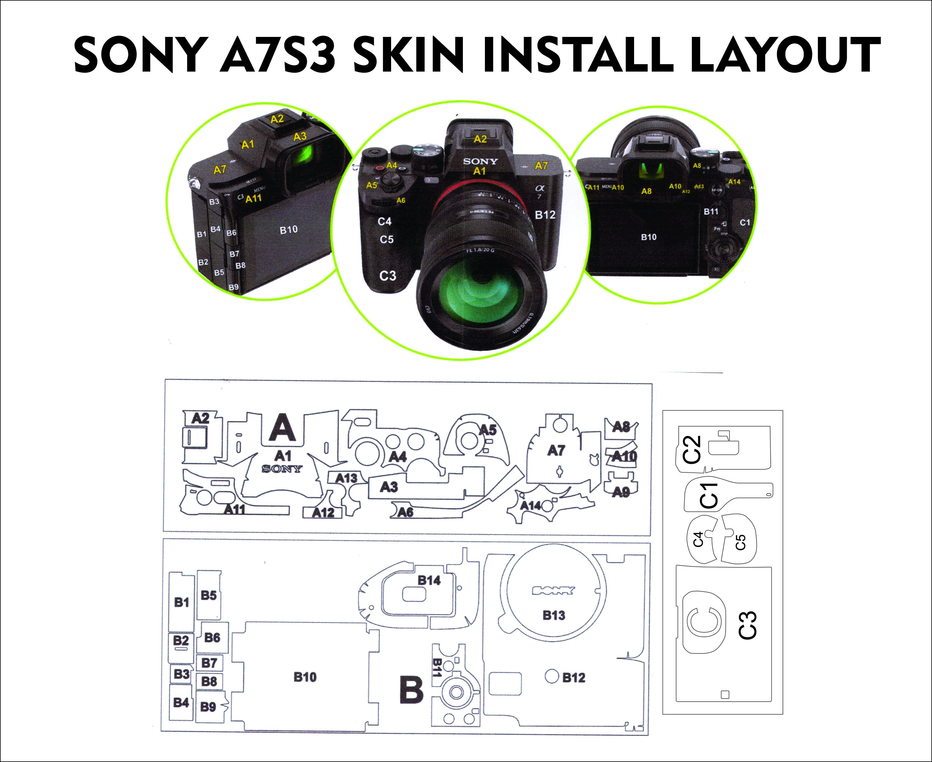 Sony A7s3 Skin Template Vector File Templete - Etsy UK