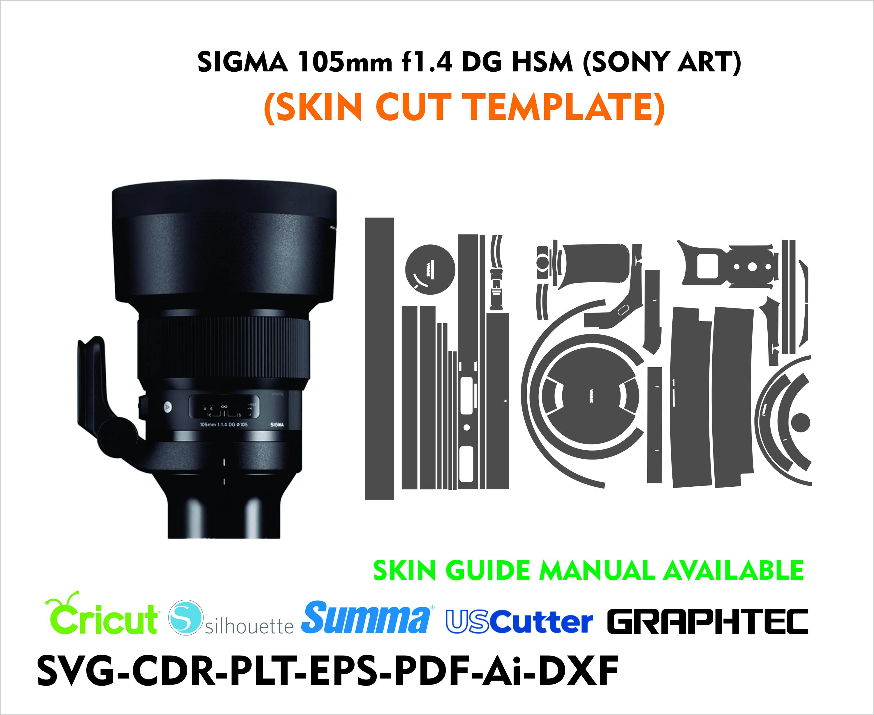 Sigma 105mm F1.4 DG HSM Sony Art Skin Cut File Skin Vector Template - Etsy